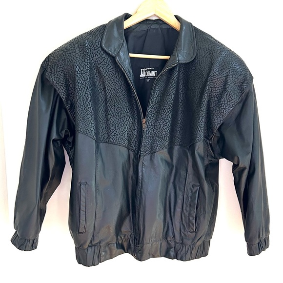 Comint | Jackets & Coats | Comint Vintage Leather Jacket In Black With ...